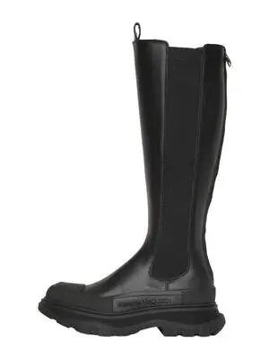 Alexander McQueen Knee High Tread Slick Boots - Black