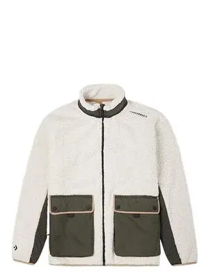 CONVERSE Retro Contrast Stitching Lambswool Jacket - White