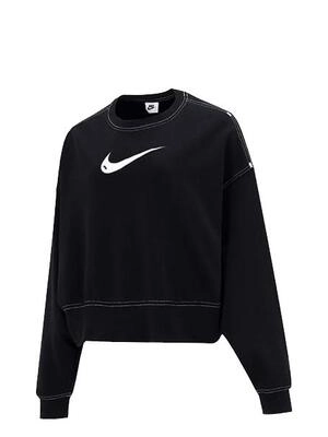 Nike Swoosh Logo Pullover Hoodie - Black