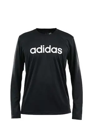 Adidas Long Sleeve Crewneck T-shirt With Printed Logo - Black