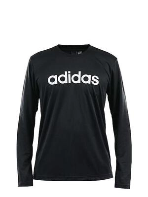 Adidas Long Sleeve Crewneck T-shirt With Printed Logo - Black
