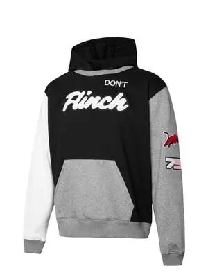 PUMA Combine Embroidered Pattern Knit Sports Hoodie - Black
