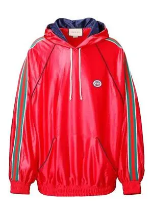 Gucci Ss21 Taped Hooded Track Jacket - Red