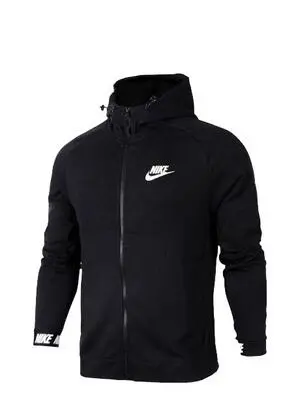 Nike Logo Zip-up Hooded Jacket - Black