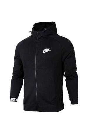 Nike Logo Zip-up Hooded Jacket - Black
