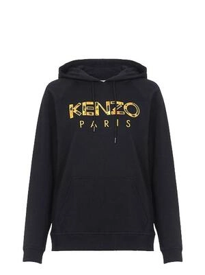 Kenzo Logo Print Hoodie - Black