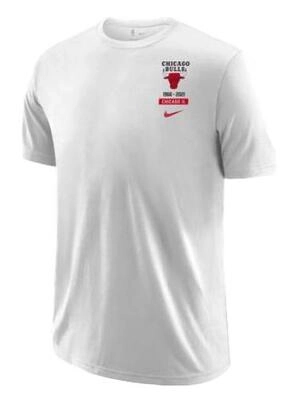 Nike Chicago Bulls Printing Logo Loose Round Neck Pullover Short Sleeve White T-shirt - Default Color