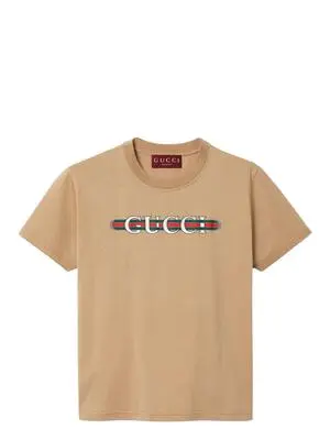 GUCCI Gucci Cotton Jersey T-Shirt With Logo Print