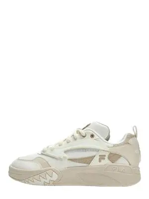 FILA FUSION Classic Basketball Sneakers - White/cream/brown