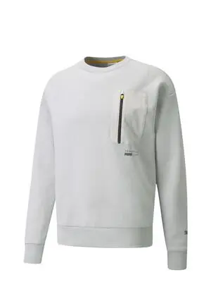 PUMA Protec.t Crew Chest Zipper Pocket Pullover Round Neck Sports Light - Grey