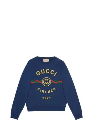 Gucci Cotton Firenze 1921 Sweatshirt - Blue