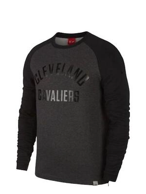 Nike Sports Casual Letter Printed Crew Neck Long Sleeve Cleveland Shirt - Black