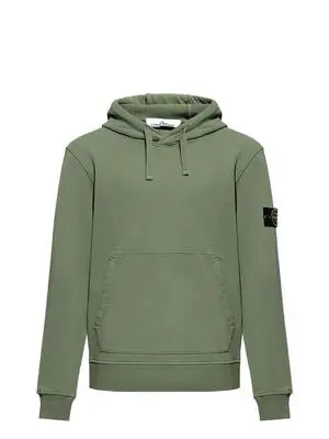 Stone Island Compass Motif Detail Hoodie - Green