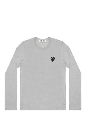 Play Comme Des Garcon Long Sleeves Logo Tee - Grey