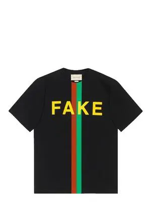 Gucci Fake/not" Print Oversize T-shirt - Black