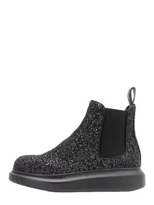 Alexander McQueen Glitter Detail Ankle Boots - Black