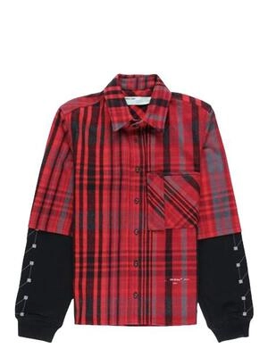 OFF-WHITE Off-white Jersey Sleeve Checked Shirt 'red Black'