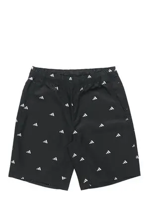 Adidas Logo Print Sports Shorts - Black