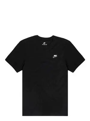 Nike Nike Sportswear Club Embroidered Logo Solid Color Round Neck Short Sleeve Black Multi-color