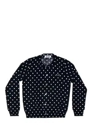 Play Comme Des Garcon Polka Dot Cardigan - Black