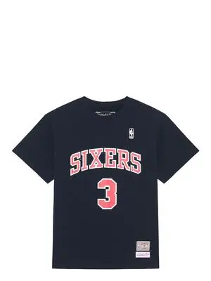 Mitchell & Ness X Nba Philadelphia 76ers T-shirt 'allen Iverson 3 - Black