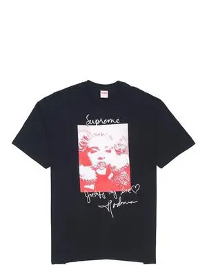 Supreme Fw18 Madonna Tee Character Avatar Printing Short Sleeve - Black