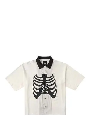 VANS Skeleton Short Sleeve Shirt 'beige Black - Beige/black