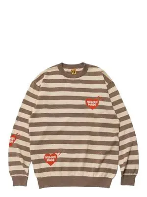 HUMAN MADE Striped Long Sleeve Knit Sweater - Beige