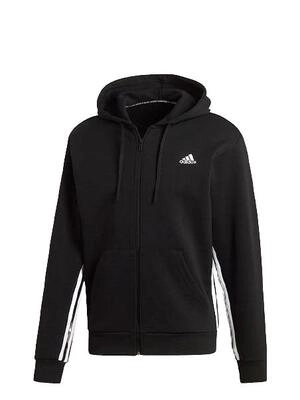 Adidas 3-stripes Full Zip Hoodie - Black