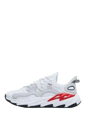 FILA Wave Low-top Athletic Shoes - White/grey/red