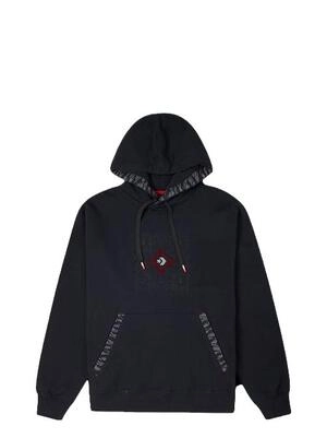 CONVERSE Embroidered Sports Hoodie - Black