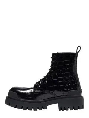 Balenciaga Strike Combat Boots - Black