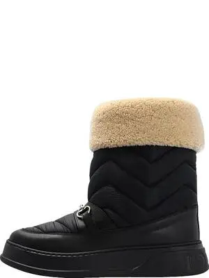 Gucci Chevron Boot With Horsebit - Black