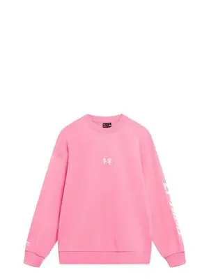 LI-NING Embroidered Logo Sweatshirt 'pink - Pink/white
