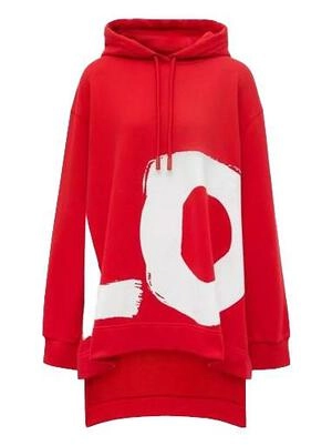 Burberry Love Printing Loose Hoodie - Red