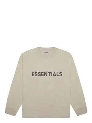 Fear Of God Fear Of God Essentials 3d Silicon Applique Long Sleeve T-shirt 'beige' Beige/light Gray