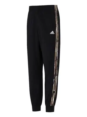 Adidas Contrasting Colors Stripe Knit Bundle Feet Sports Pants/trousers/joggers - Black