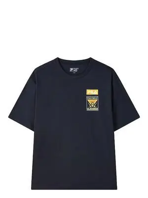 FILA Printing Loose Short Sleeve Blue - Legendary Blue
