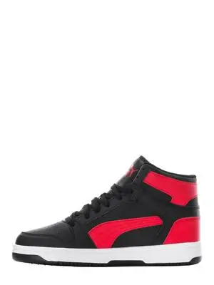 PUMA Rebound Layup Mid Top Sneakers - Black/red