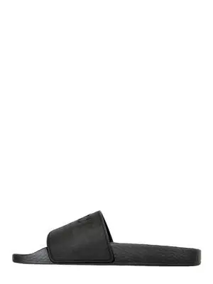 Gucci Embossed Logo Rubber Slides - Black