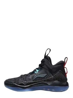 LI-NING Professional Basketball High-top Sneakers - Black/blue/red