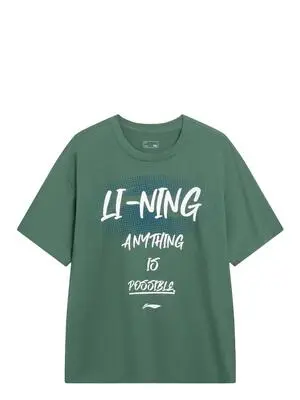 LI-NING Anything Is Possible Graphic T-shirt 'green - Green/white