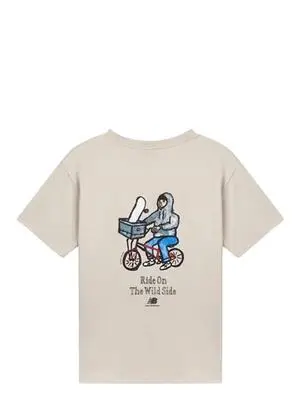 NEW BALANCE Graphic Print T-shirt - Beige/blue