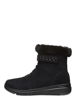 Sketchers Winter Boots With Fur Trim And Studded Detail - Black