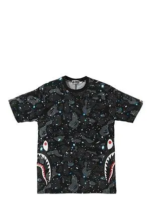 A BATHING APE Space Camouflage Side Shark T-shirt - Black