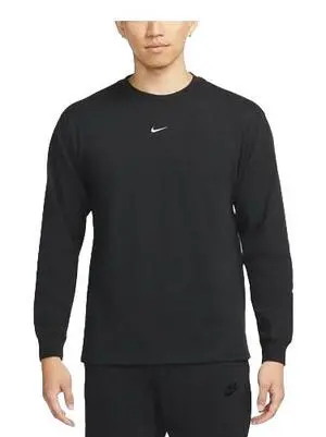 Nike Solid Color Round Neck Long Sleeves Black T-shirt - Multi-color