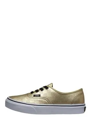 VANS Authentic Gold Checker Lace-up Sneakers - Gold/white