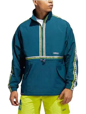 Adidas Originals Taped Anorak Zipper Cardigan Pullover Sports Jacket - Green