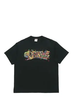 Supreme Ss20 Week 1 Paint Logo Tee Logo Tee - Black