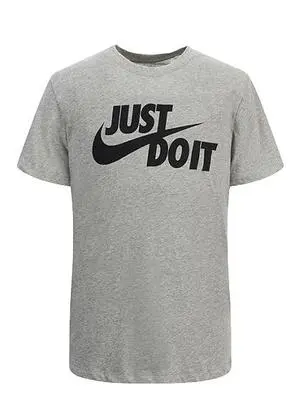 Nike Tee Just Do It Swoosh Casual Sports Round Neck Short Sleeve Gray - Grey